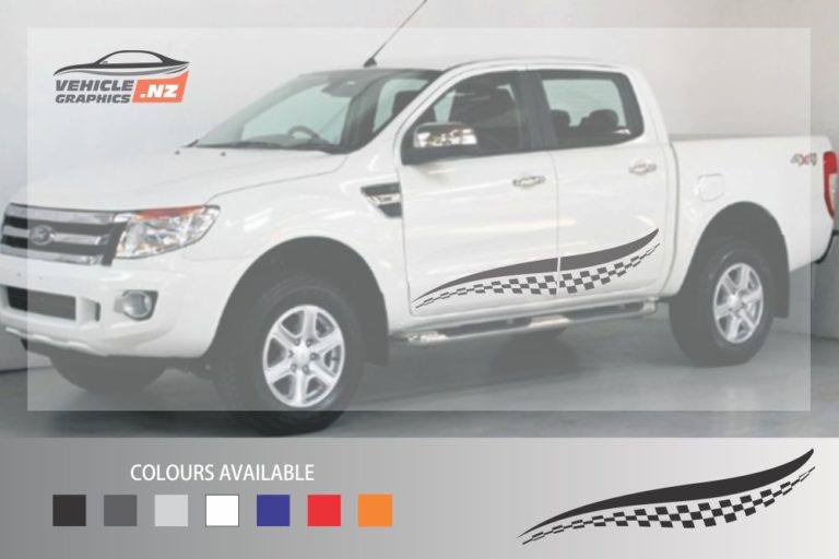Ford Ranger Checkered Side Stripes Decal | Ford Vehicle Decals | Ranger