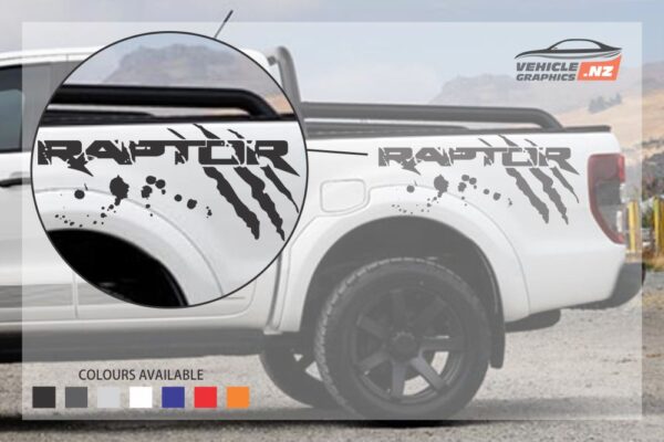 Ford Ranger Raptor Side Bed Fancy Lettering Decal | Ford Vehicle Decals